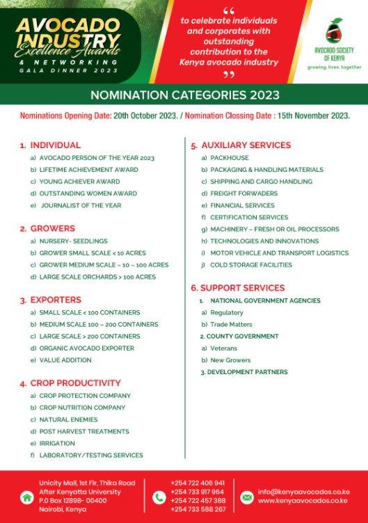 Avocado Industry Excellence Awards, Avocado society of Kenya (ASOK ...